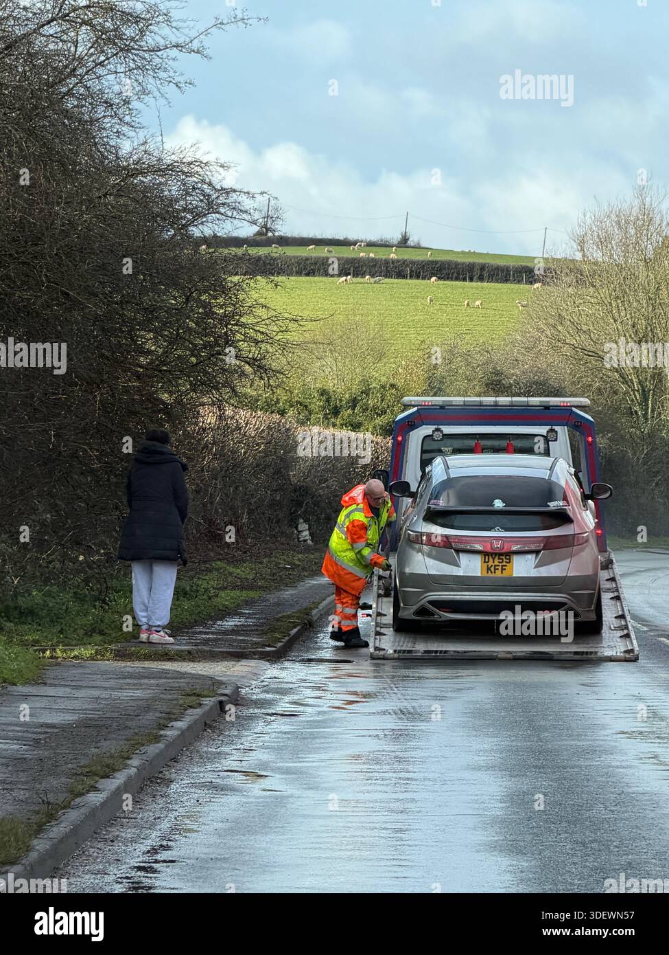 Ide, Devon, UK. 9th January, 2026. Huge potholes that have appeared and ...