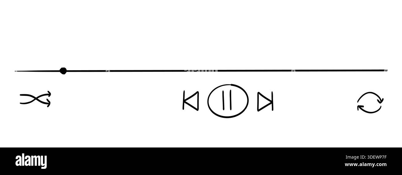 Music audio player interface design template doodle. Video play ...