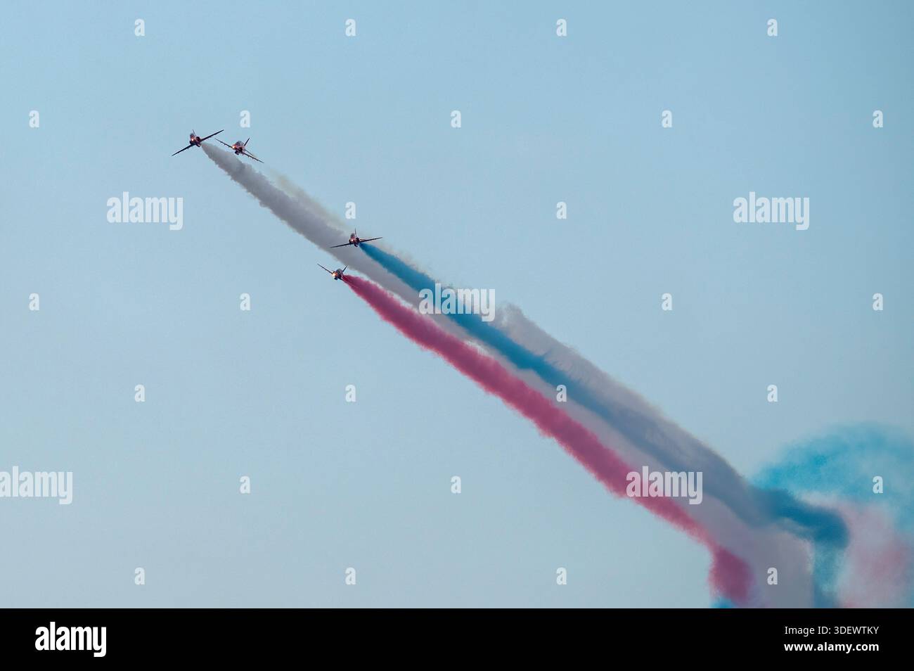 The Royal air Forces (RAF) Red Arrows display team performing in the ...