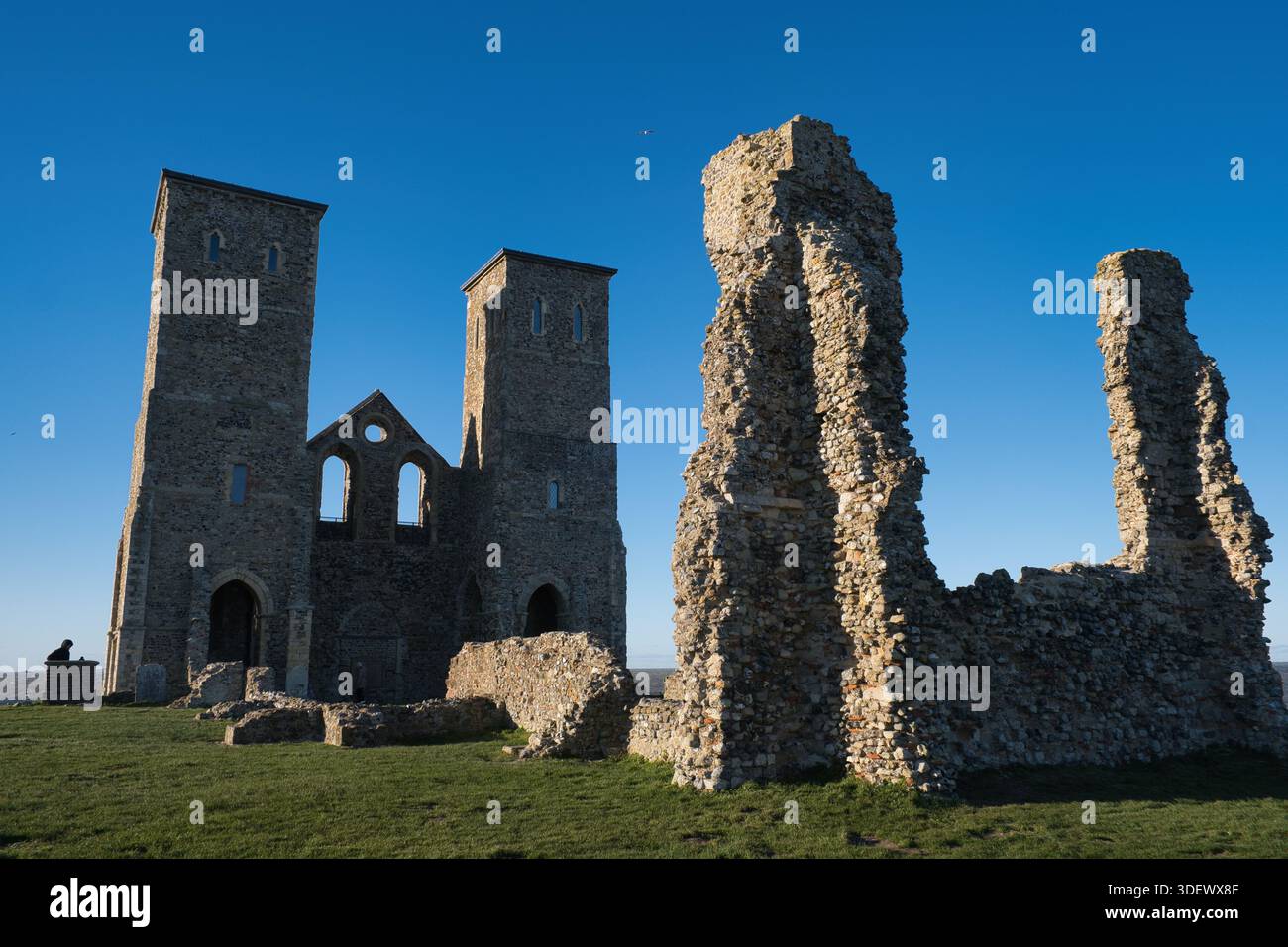 View of the Reculver Towers and Roman Fort in Herne Bay in January ...