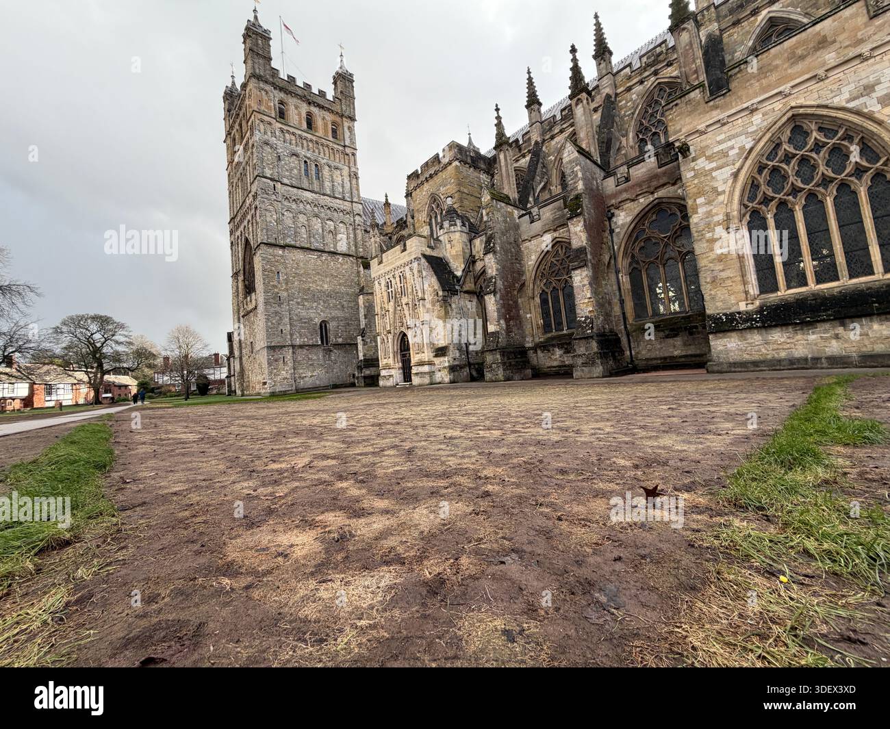 Exeter, Devon, UK. 9th Jan, 2026. Cathedral Green has parched ...