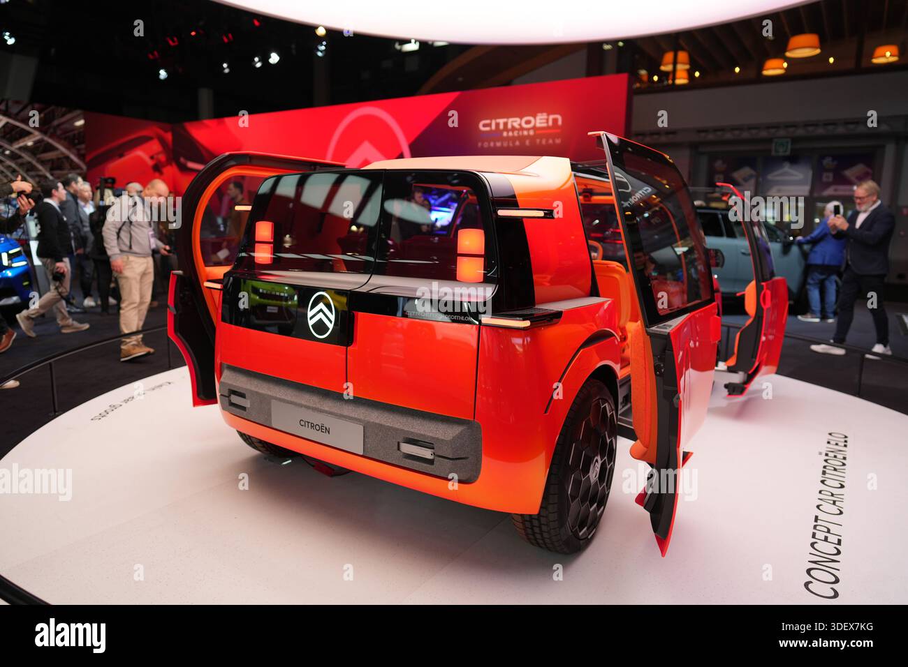 People view a Citroen ELO concept car during the media opening of the ...