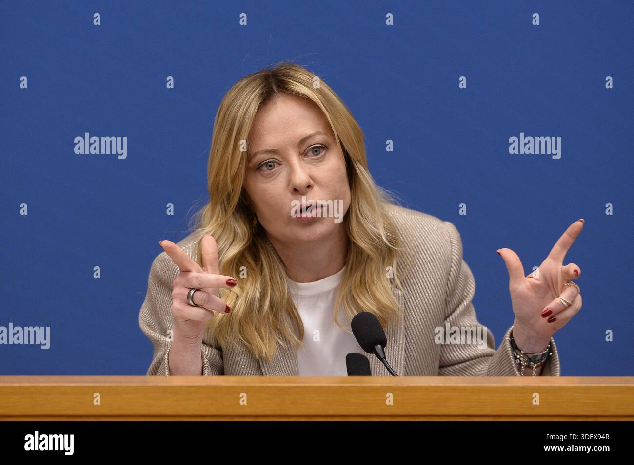 Rome: New Year's press conference by Prime Minister Giorgia Meloni ...