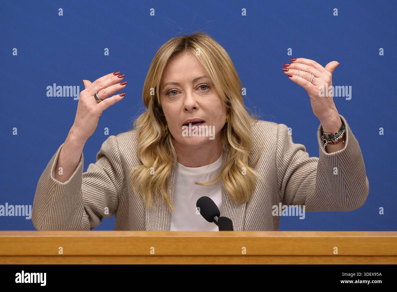 Rome: New Year's press conference by Prime Minister Giorgia Meloni ...