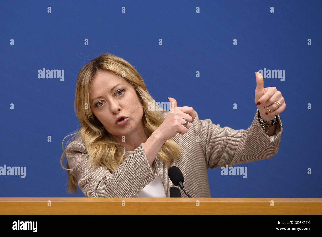 Rome, Italy. 09th Jan, 2026. Rome: New Year's press conference by Prime ...