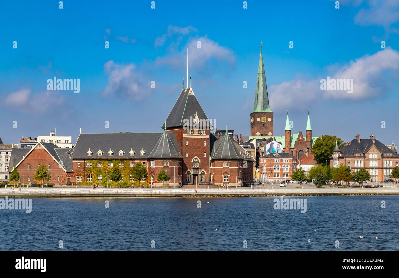 Aarhus, Denmark-August 15, 2025: Prominent Aarhus Cathedral with tall ...