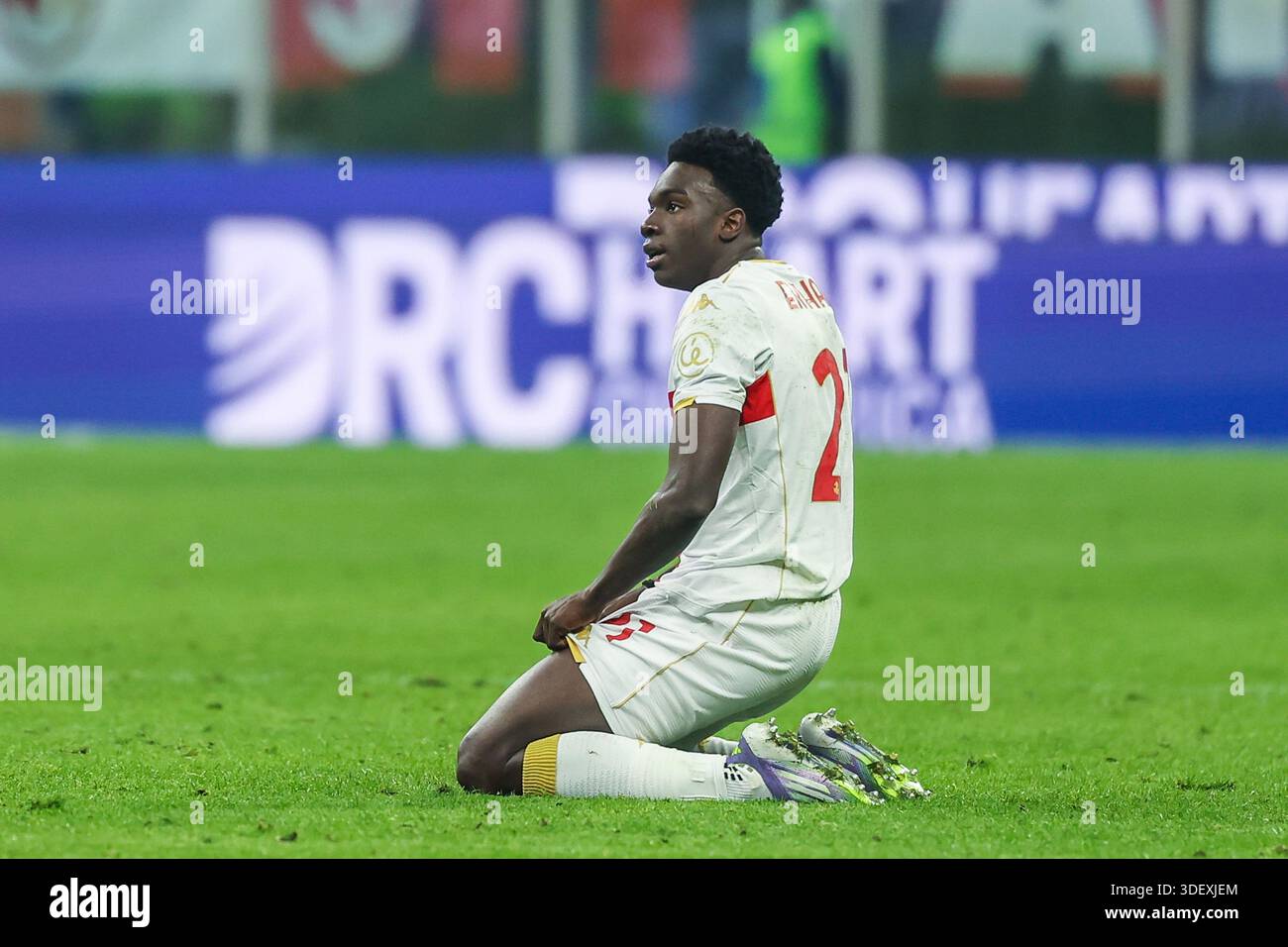 Jeff Ekhator of Genoa CFC reacts at the end of the match during Serie A ...