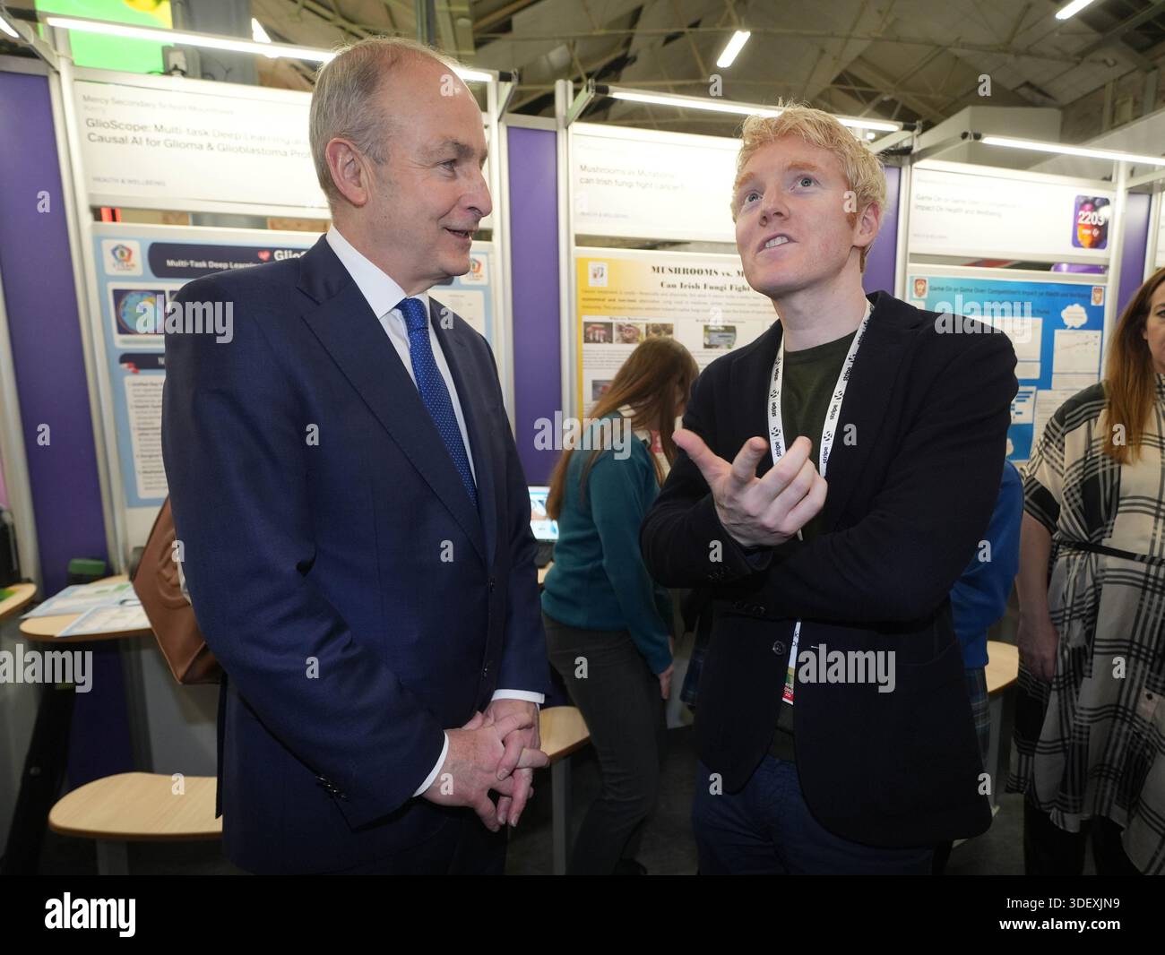 Taoiseach Micheal Martin (left) meets CEO of Stripe Patrick Collison ...
