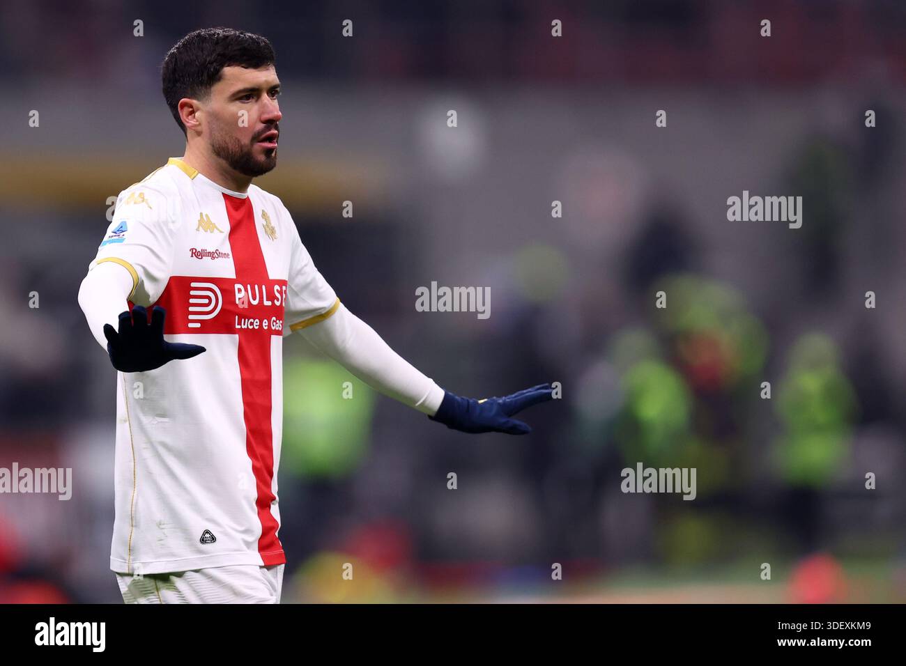 Aaron Martin of Genoa Cfc gestures during the Serie A football match ...