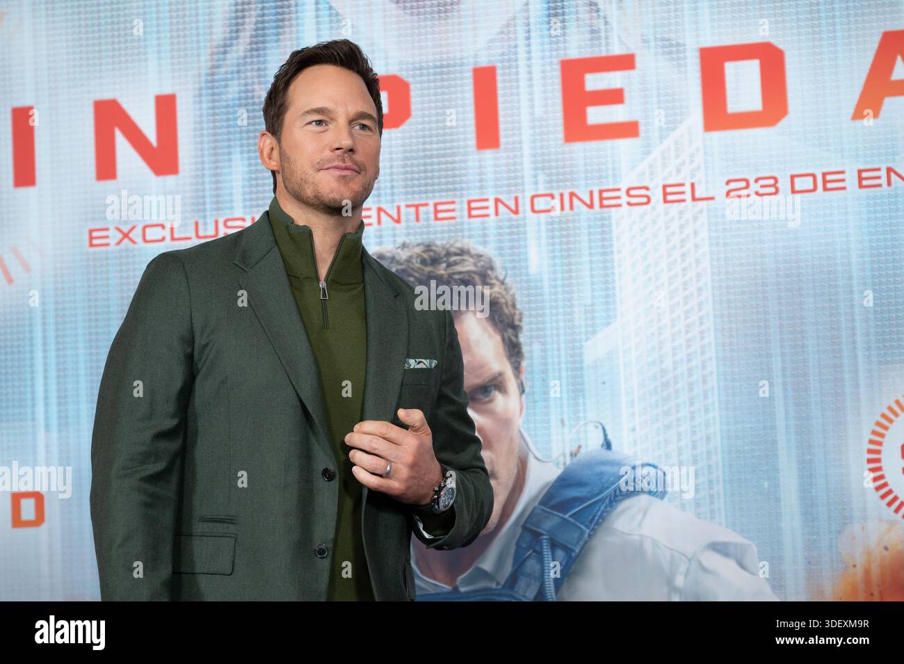 Madrid, Spain. 09th Jan, 2026. US actor Chris Pratt attends the "Sin ...