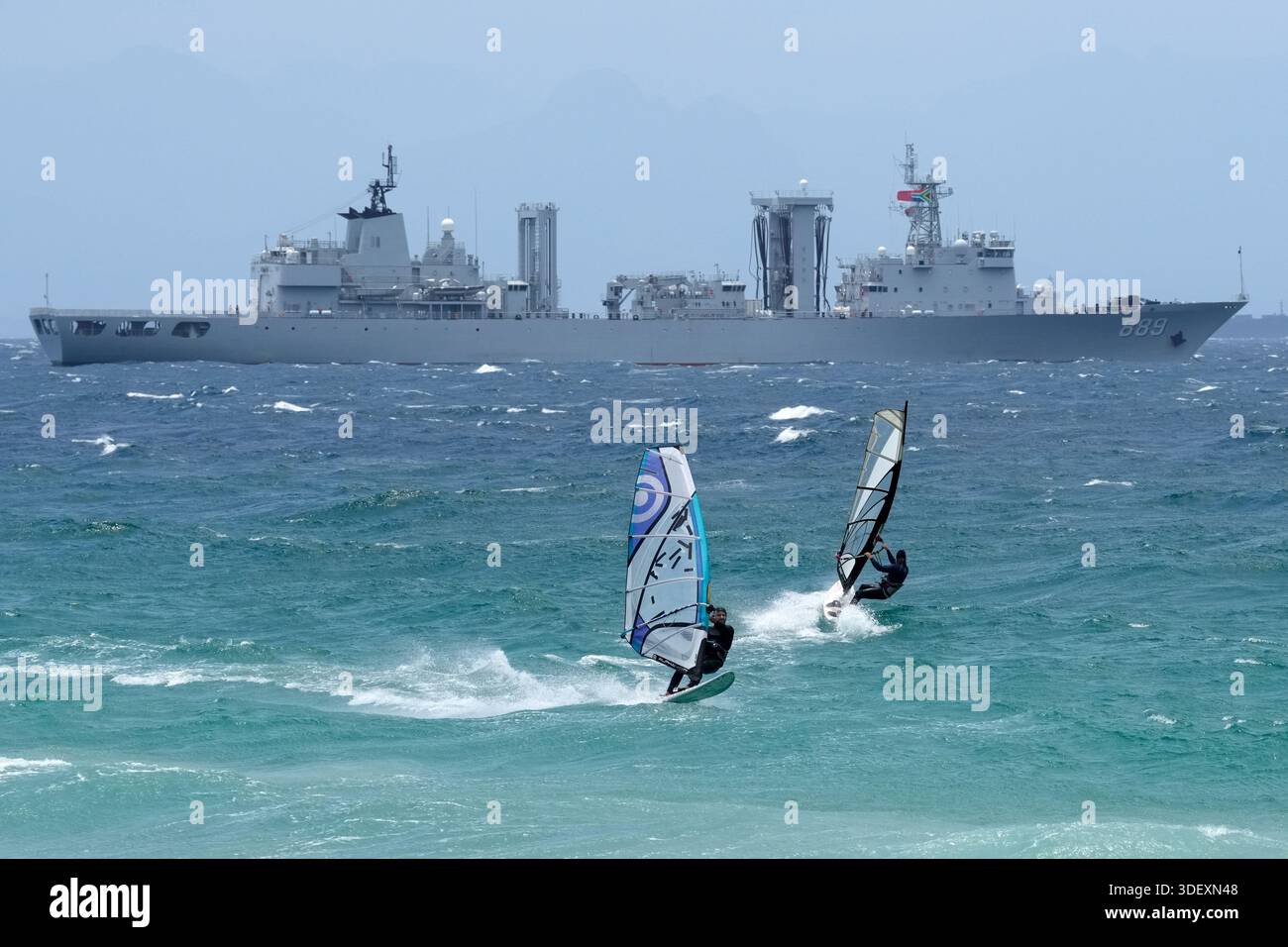 The Chinese supply ship Taihu is moored in False Bay near Simon's Town ...