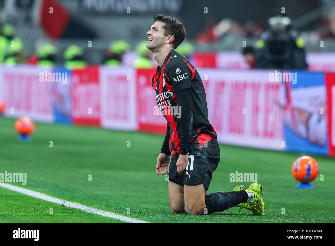 Christian Pulisic of AC Milan reacts during Serie A 2025/26 football ...