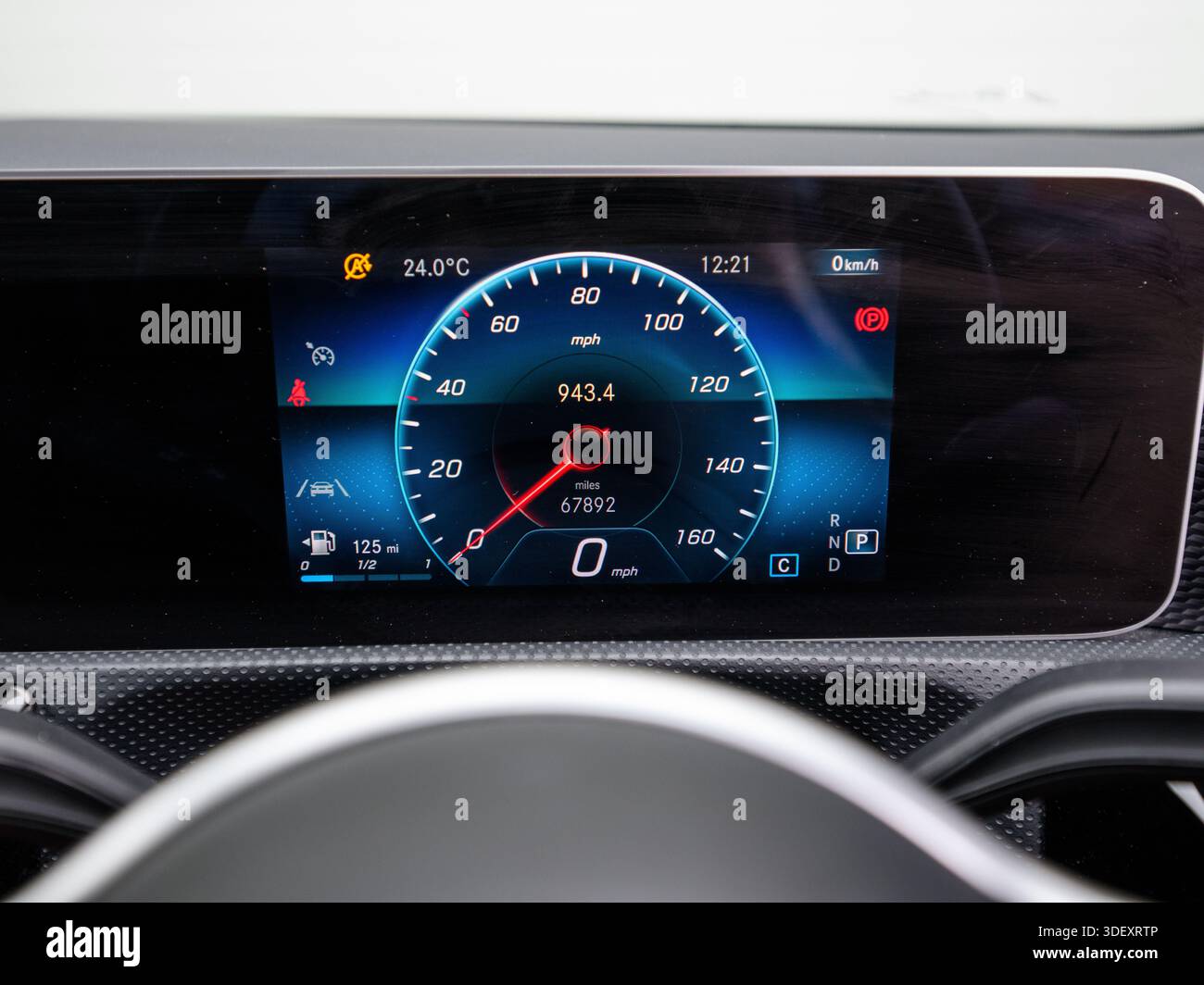 Derby, UK - January 9th 2026: A modern car virtual cockpit shows a ...