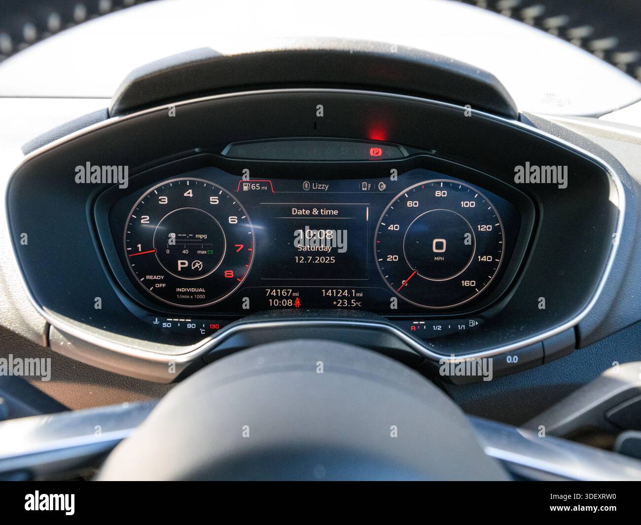 Derby, UK - January 9th 2026: A modern car virtual cockpit shows a ...