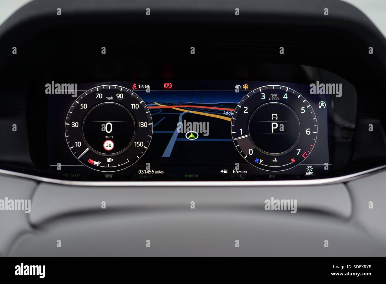 Derby, UK - January 9th 2026: A modern car virtual cockpit shows a ...