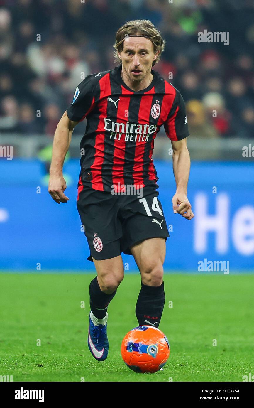 Milan, Italy. 08th Jan, 2026. Luka Modric of AC Milan seen in action ...