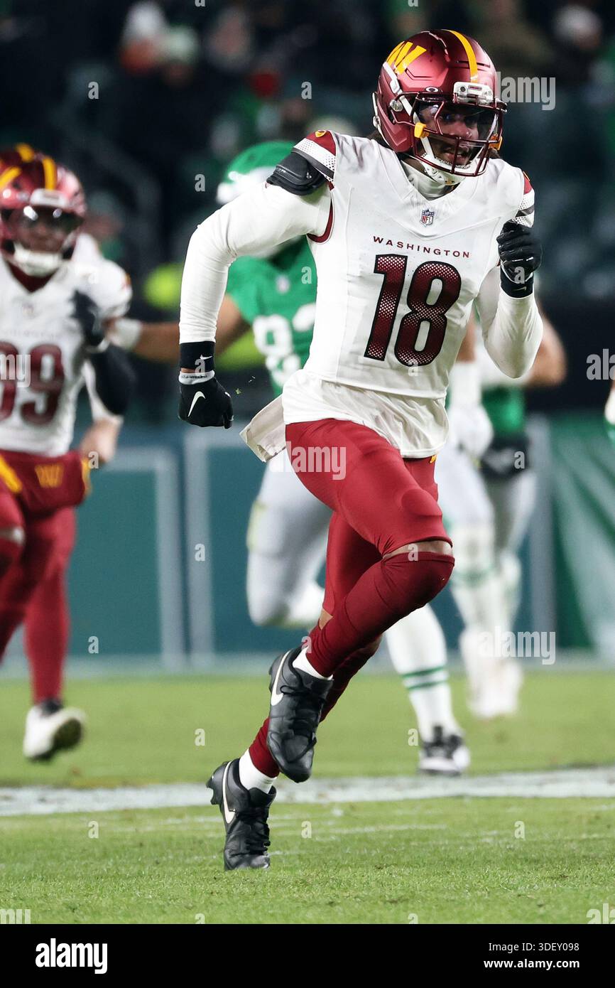 Washington Commanders safety Tyler Owens (18) rushes during an NFL ...