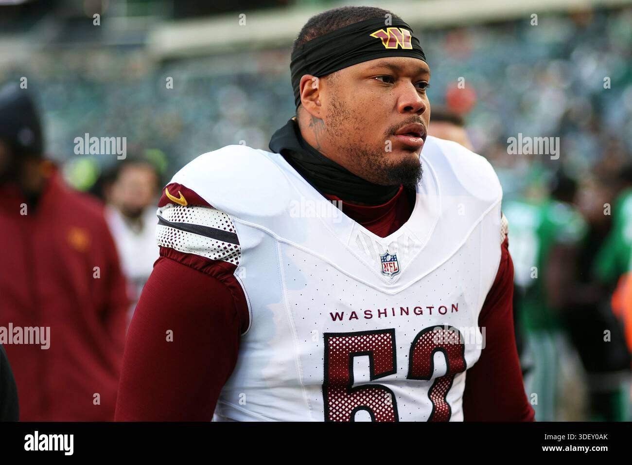 Washington Commanders linebacker Preston Smith (52) looks on before an ...