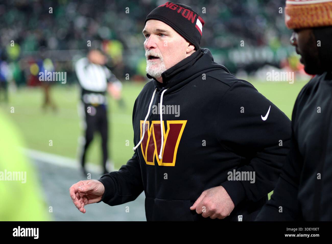 Washington Commanders head coach Dan Quinn looks on during an NFL ...