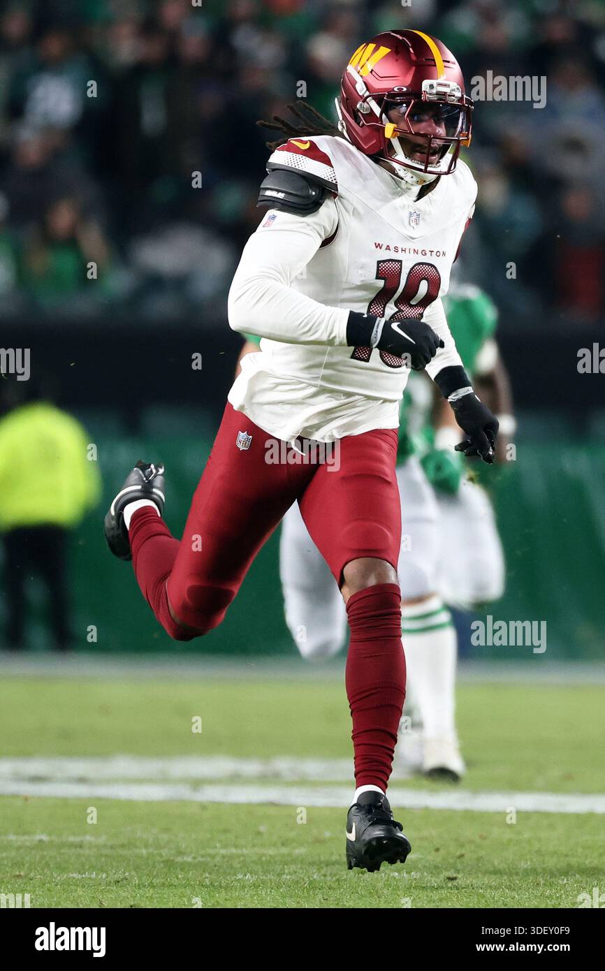Washington Commanders safety Tyler Owens (18) rushes during an NFL ...