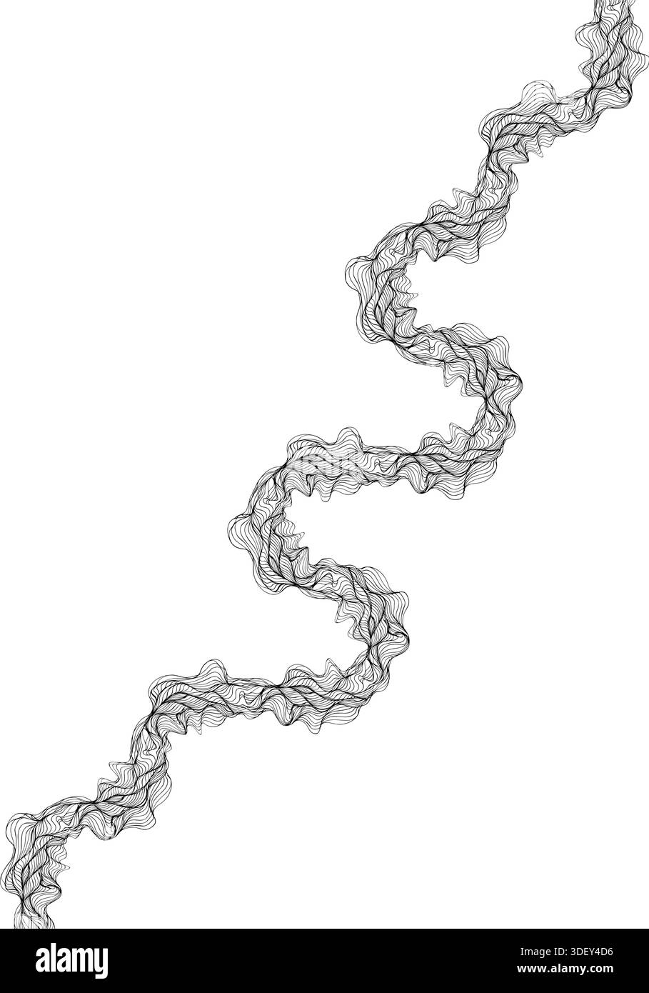 Irregular rounded wave structure formed by layered flowing lines with ...