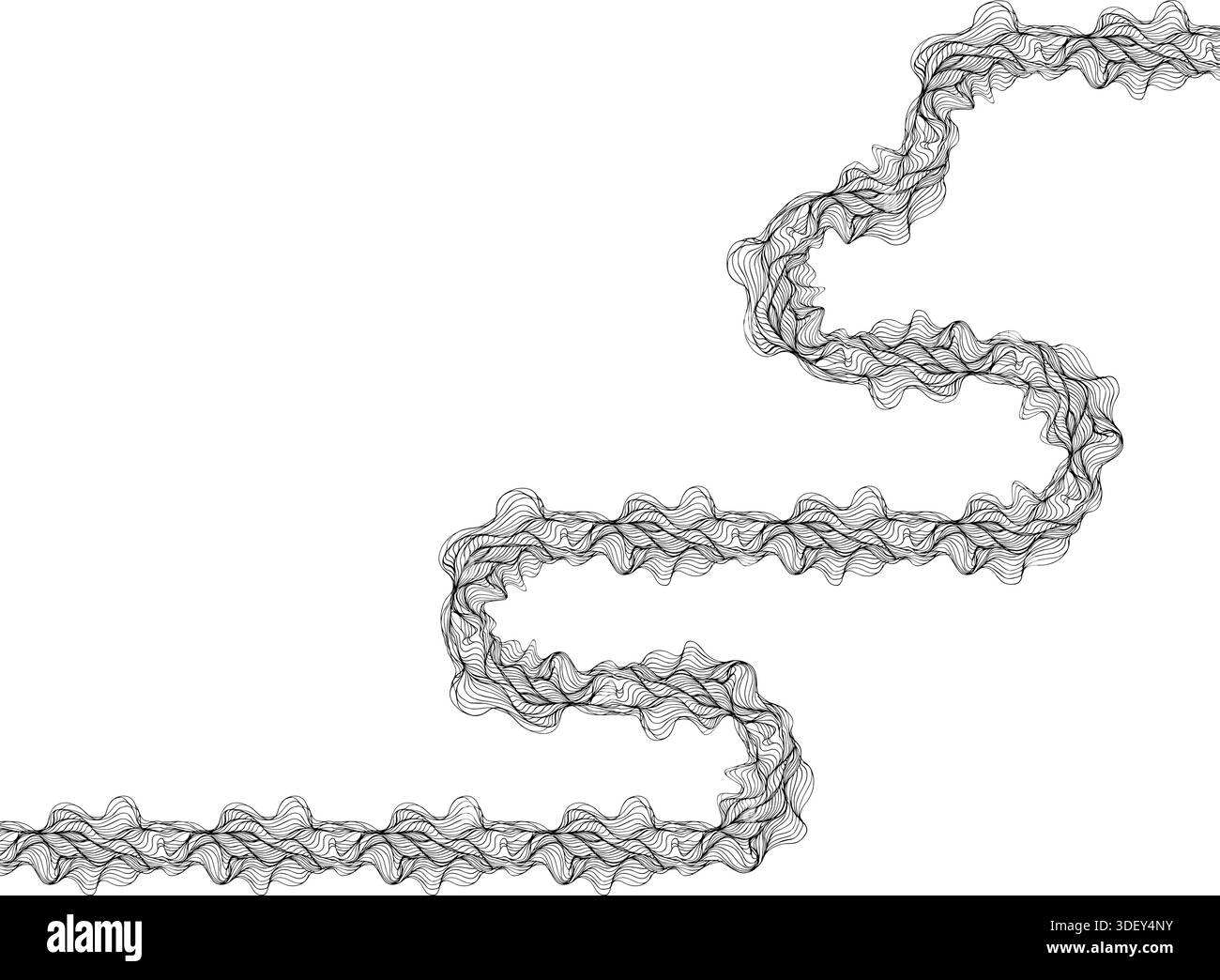 Long labyrinth form composed of zigzagging flowing lines creating ...