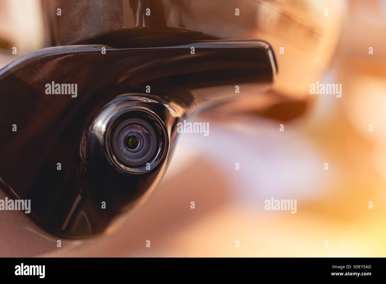 Surveillance camera in the blind spot of a vehicle. Driving safety ...