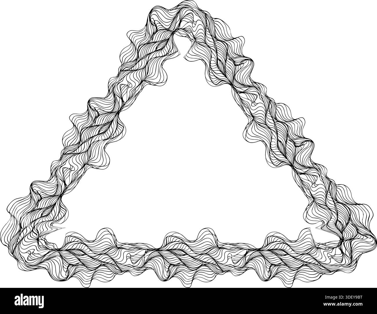 Triangular structure composed of continuous flowing lines forming ...