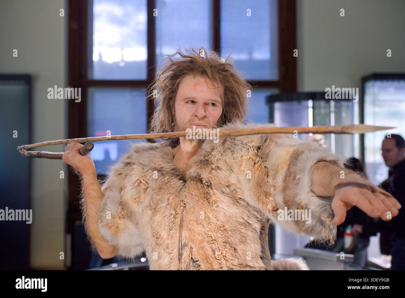 Figur, Nachbildung, Neandertaler, Naturhistorisches Museum, Burgring ...