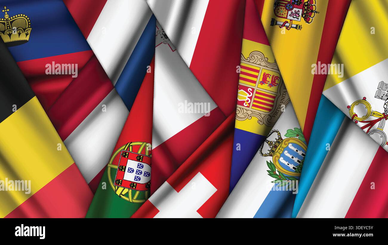 Set of flags of eu countries Stock Vector Images - Alamy