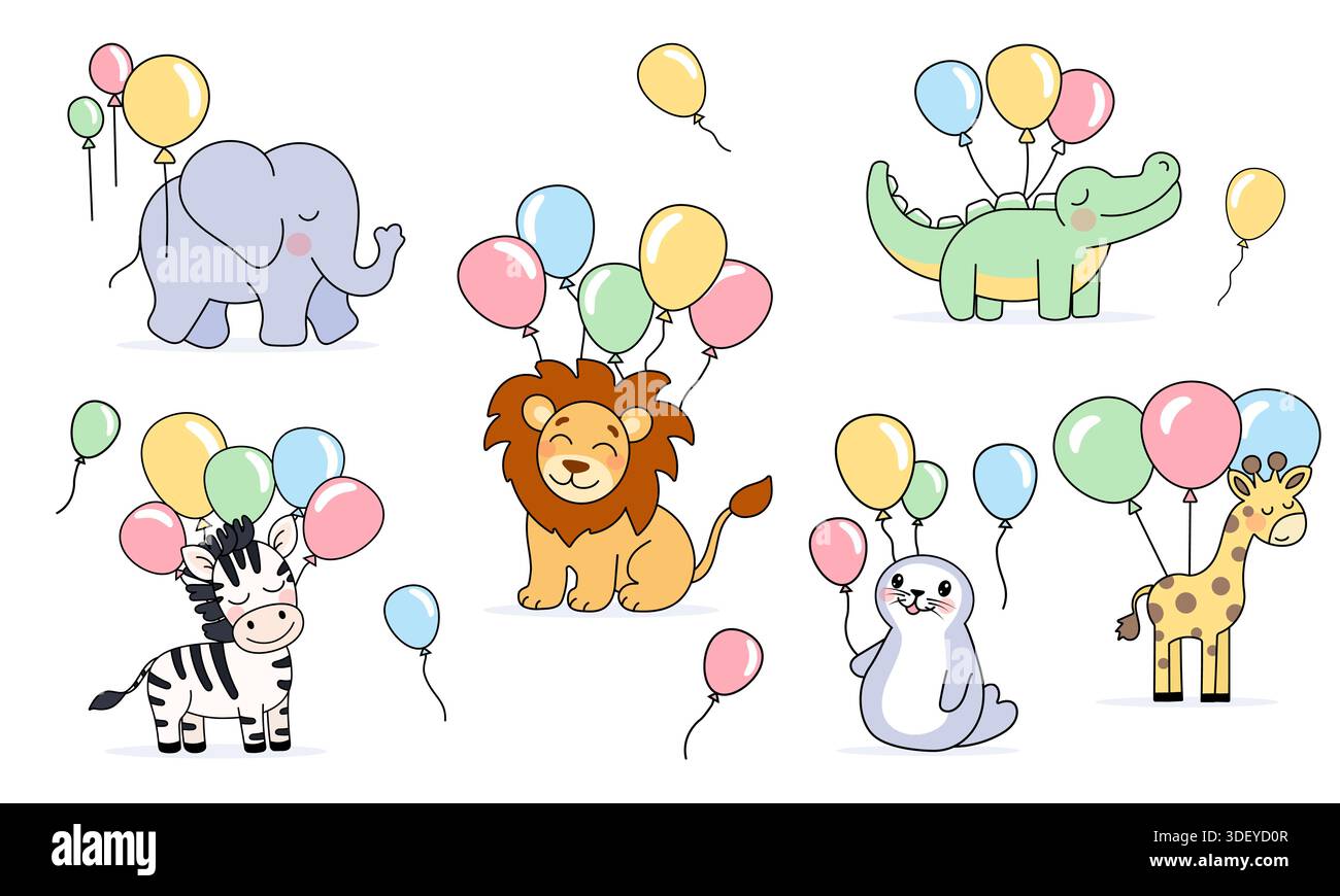 Anniversary cute animals Cut Out Stock Images & Pictures - Alamy