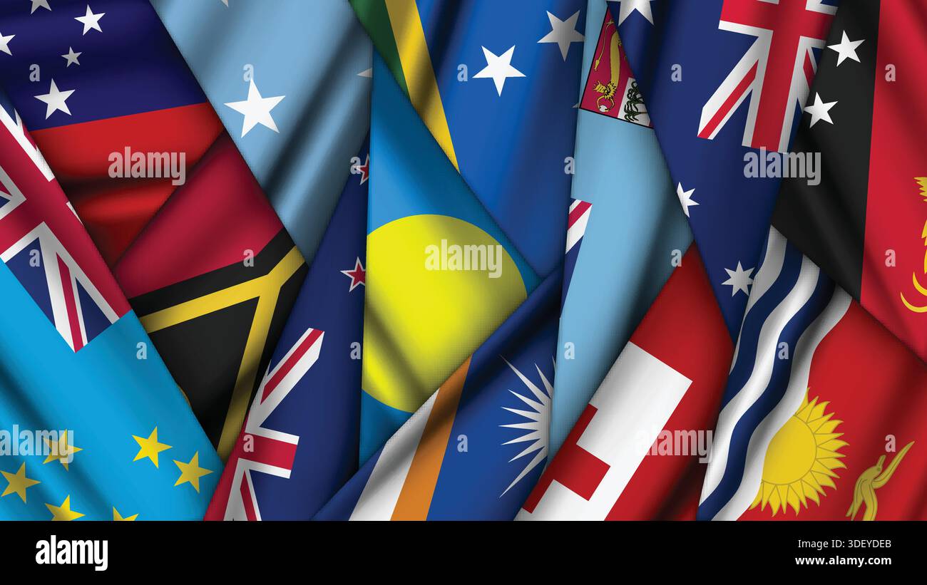 Set of Variant Flags Stacked on Top of Each Other Stock Vector Image ...