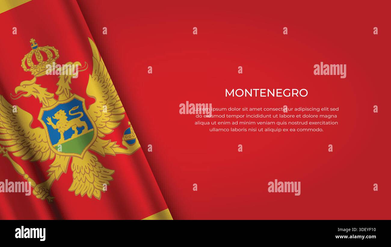 Montenegro flag on wavy hi-res stock photography and images - Alamy