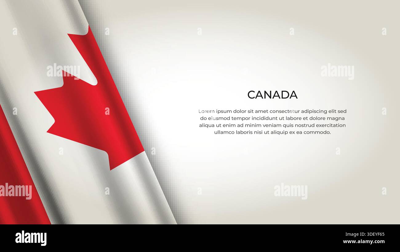Canada flag waving on flagpole Stock Vector Images - Alamy