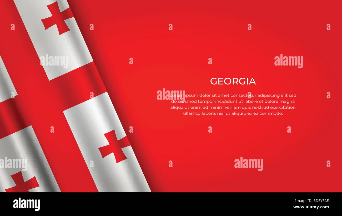 Georgia flag waving national symbol Stock Vector Images - Alamy