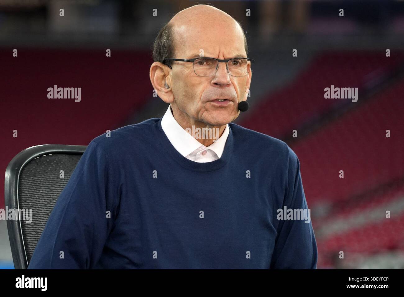 Paul Finebaum on the Paul Finebaum Show set at the Fiesta Bowl at State ...