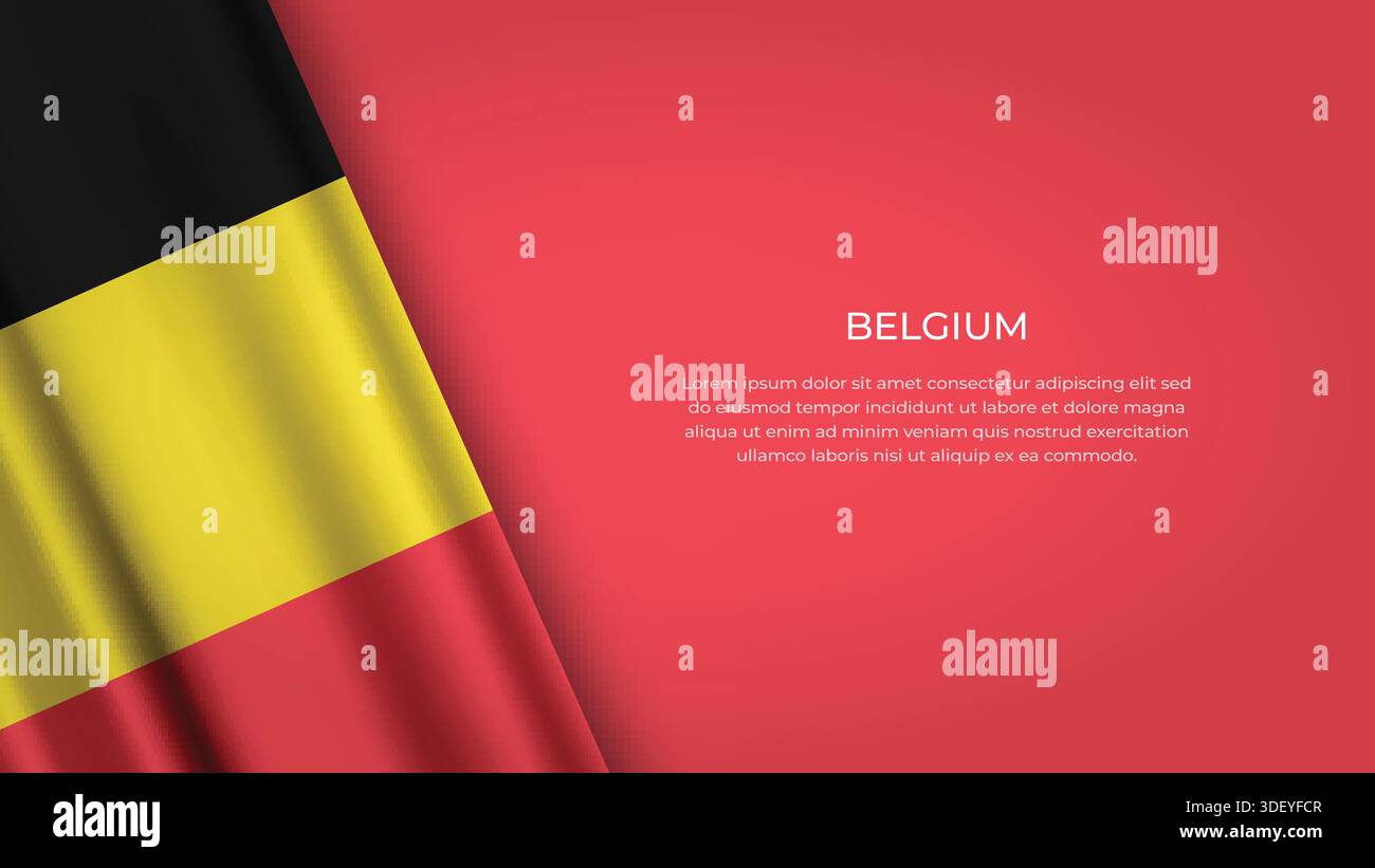 Flag belgium on flagpole Stock Vector Images - Alamy