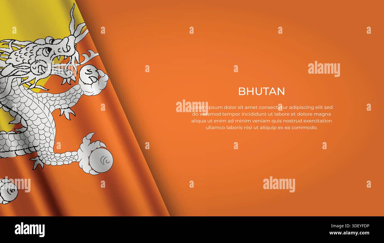 National bhutan flag official Stock Vector Images - Alamy