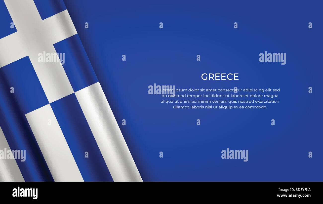 Official flag greece waving Stock Vector Images - Alamy