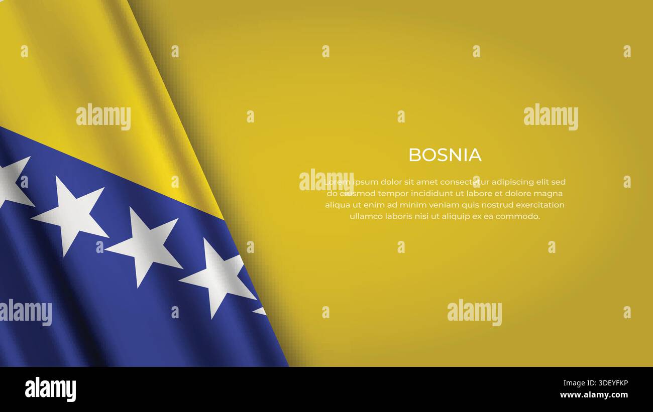 Waving bosnia flag official Stock Vector Images - Alamy