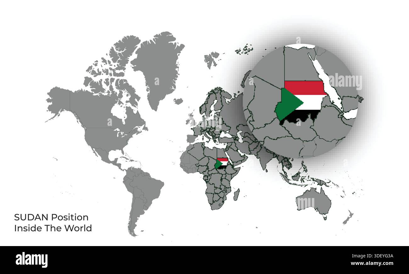Sudan map flag in Cut Out Stock Images & Pictures - Alamy