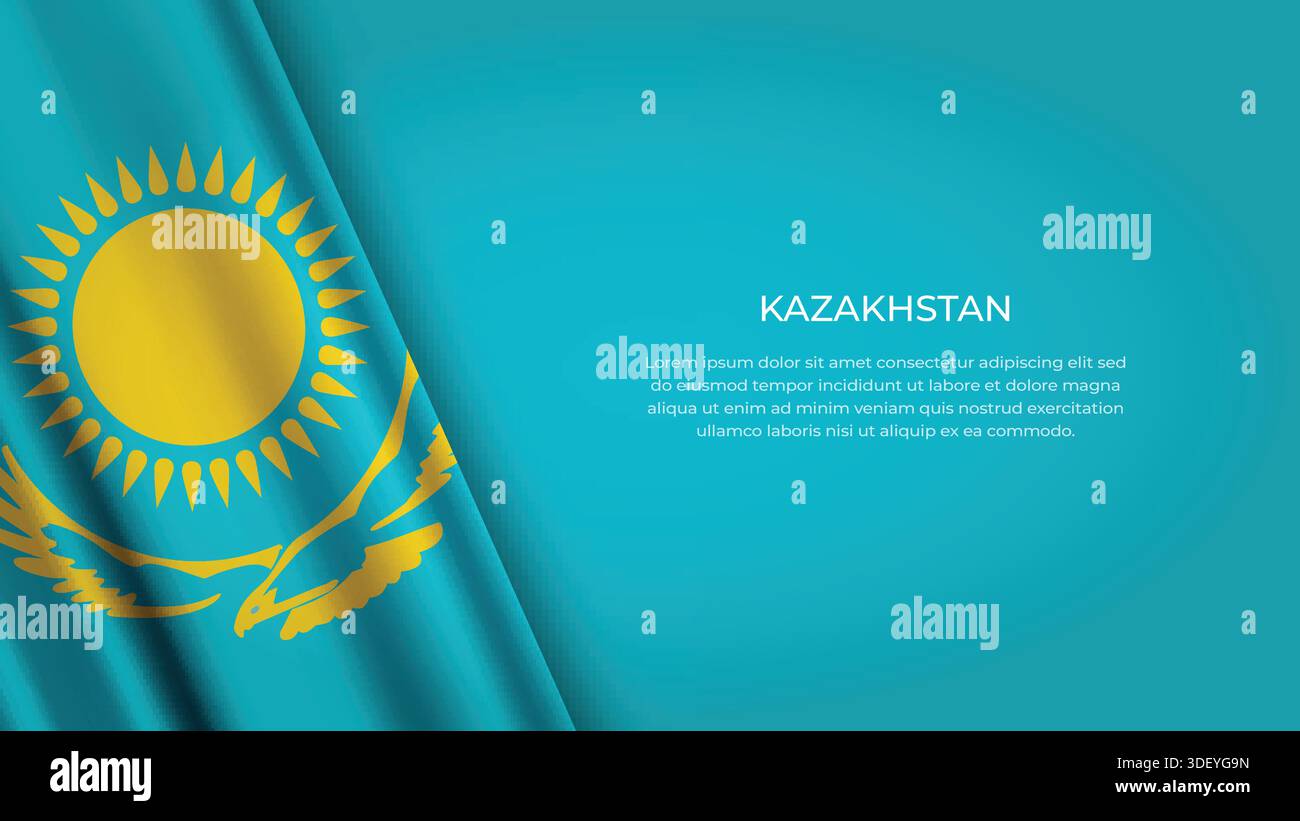 KAZAKHSTAN Flag with Original color Stock Vector Image & Art - Alamy