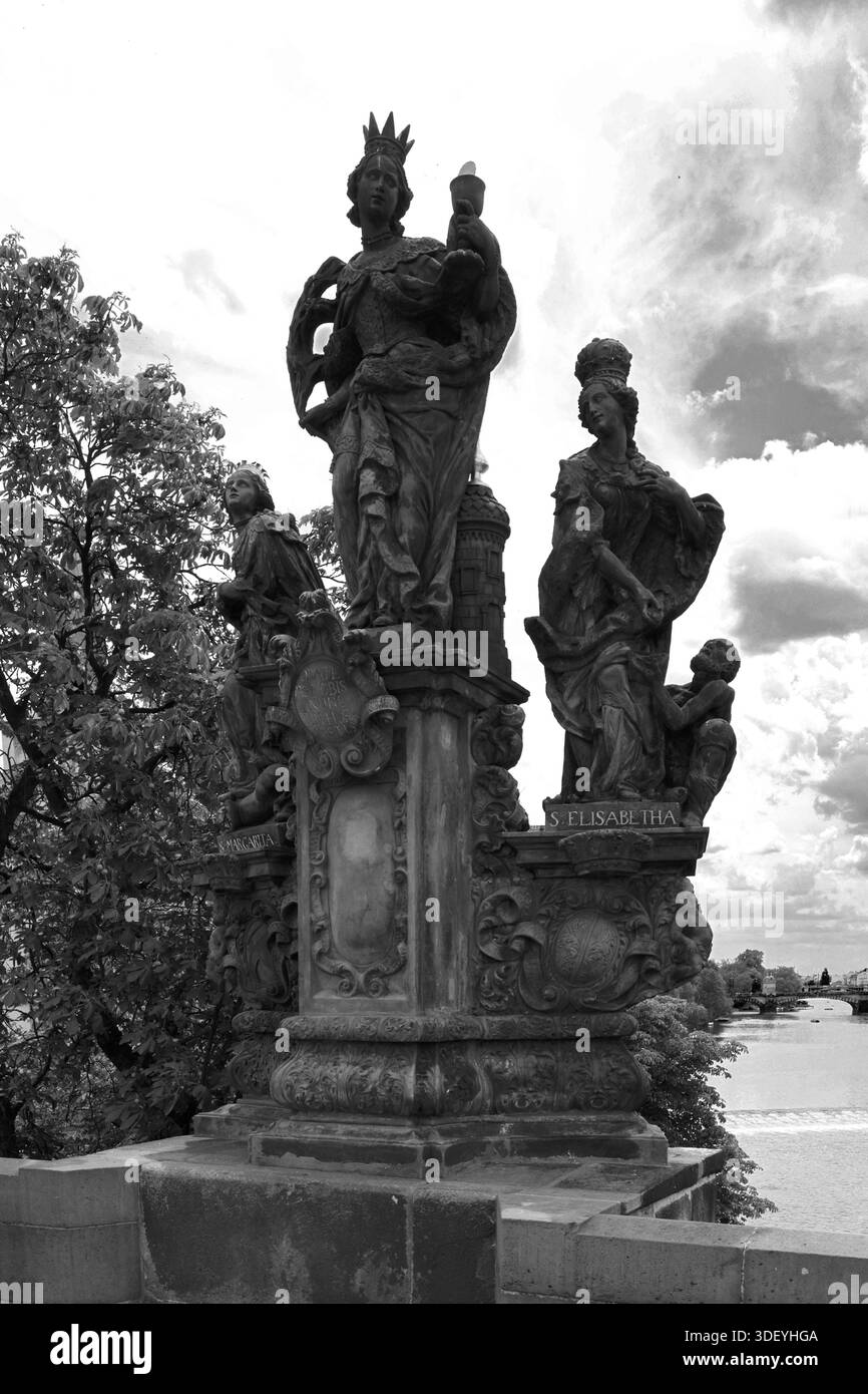 The Statue of Saints Barbara, Margaret and Elizabeth, Charles Bridge ...