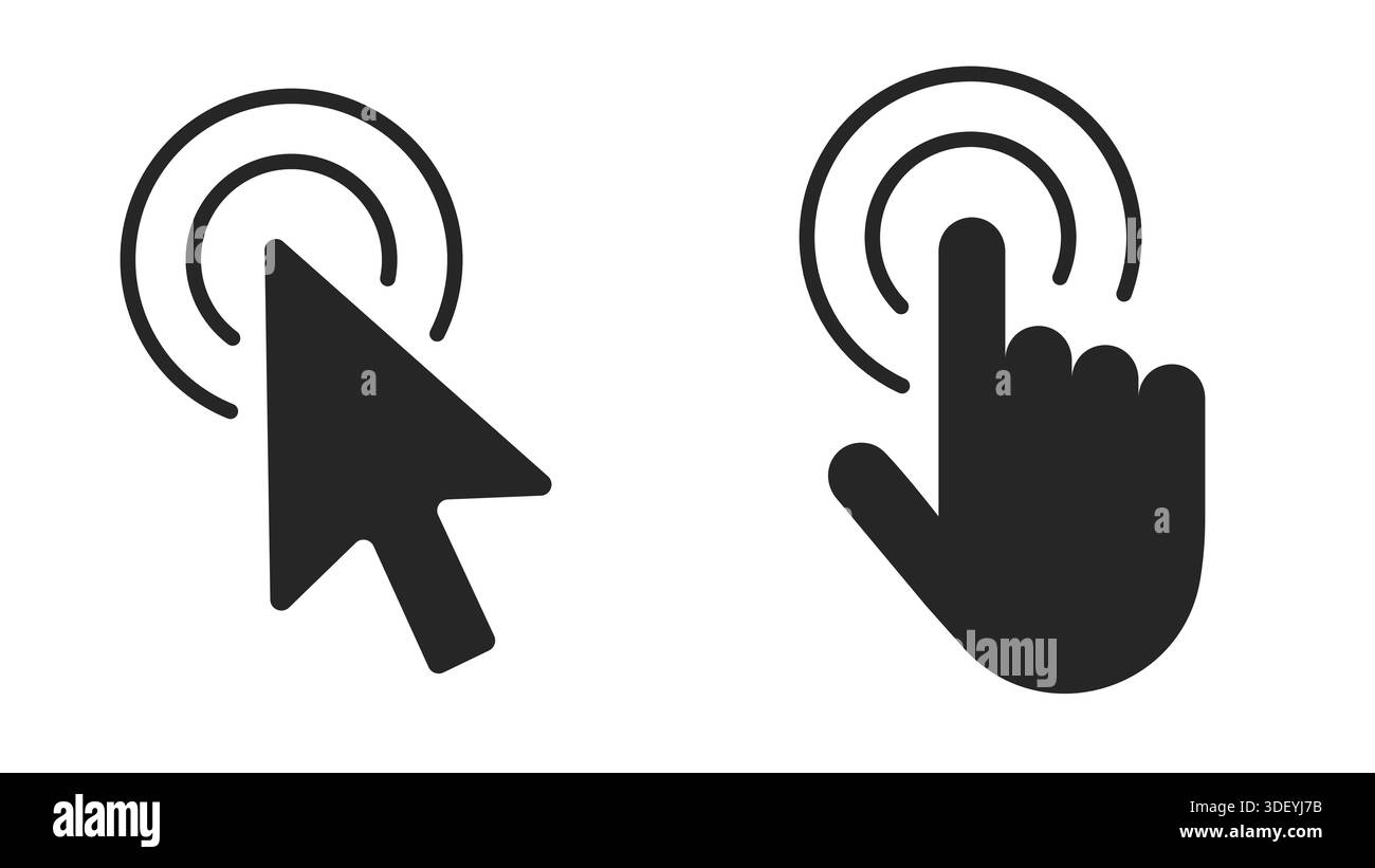 Set of Cursors Isolated On Monochrome Background Stock Vector Image ...