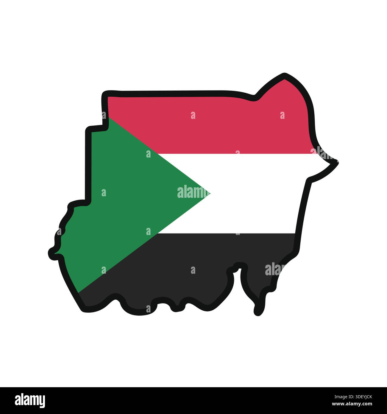 Sudan map flag in Cut Out Stock Images & Pictures - Alamy
