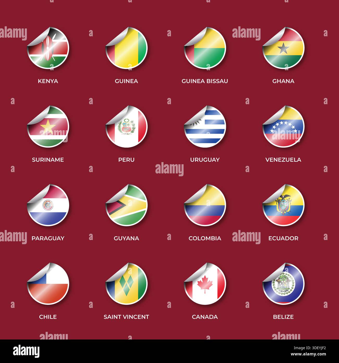 Set flags peru Stock Vector Images - Alamy