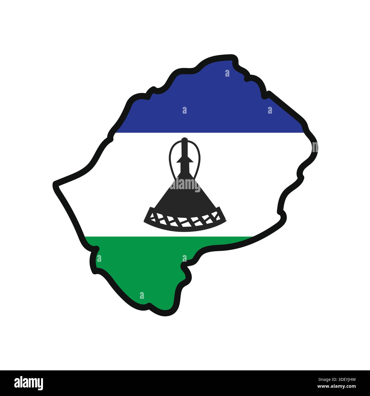 Lesotho flag map in hi-res stock photography and images - Alamy
