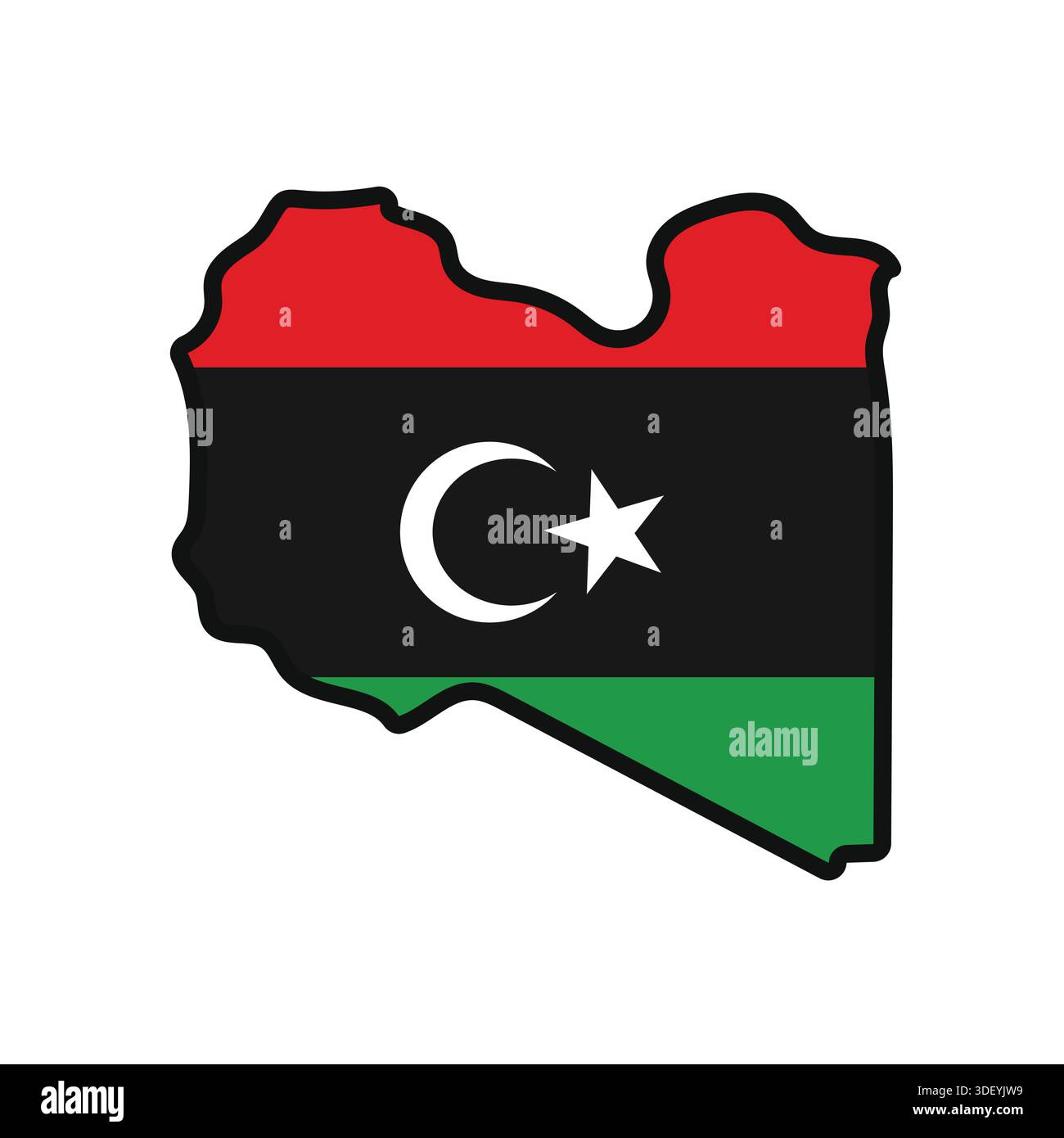 LIBYA Map with flag in body Stock Vector Image & Art - Alamy