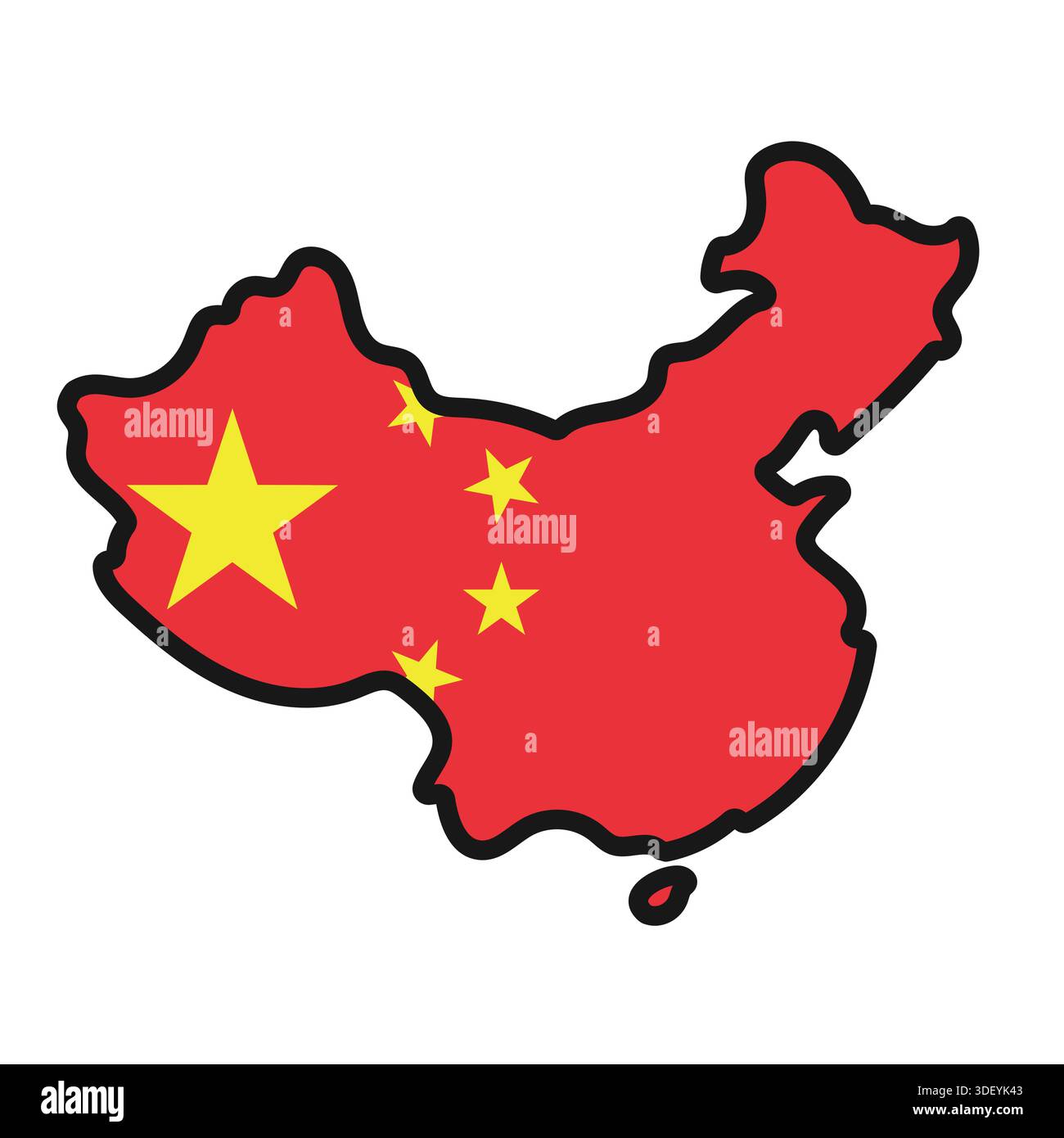Map of china with flag vector hi-res stock photography and images - Alamy