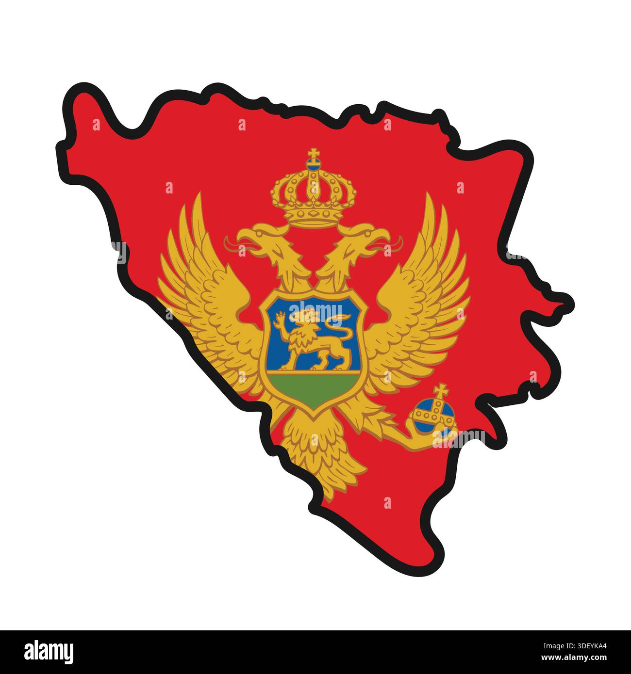 Montenegro vector outline map hi-res stock photography and images - Alamy